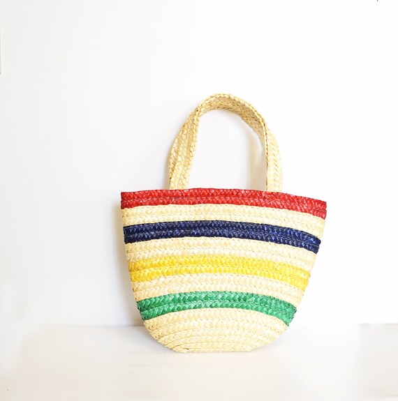 Vintage rainbow multicolored straw - Gem