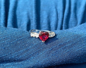 Simulated Ruby Ring | Etsy