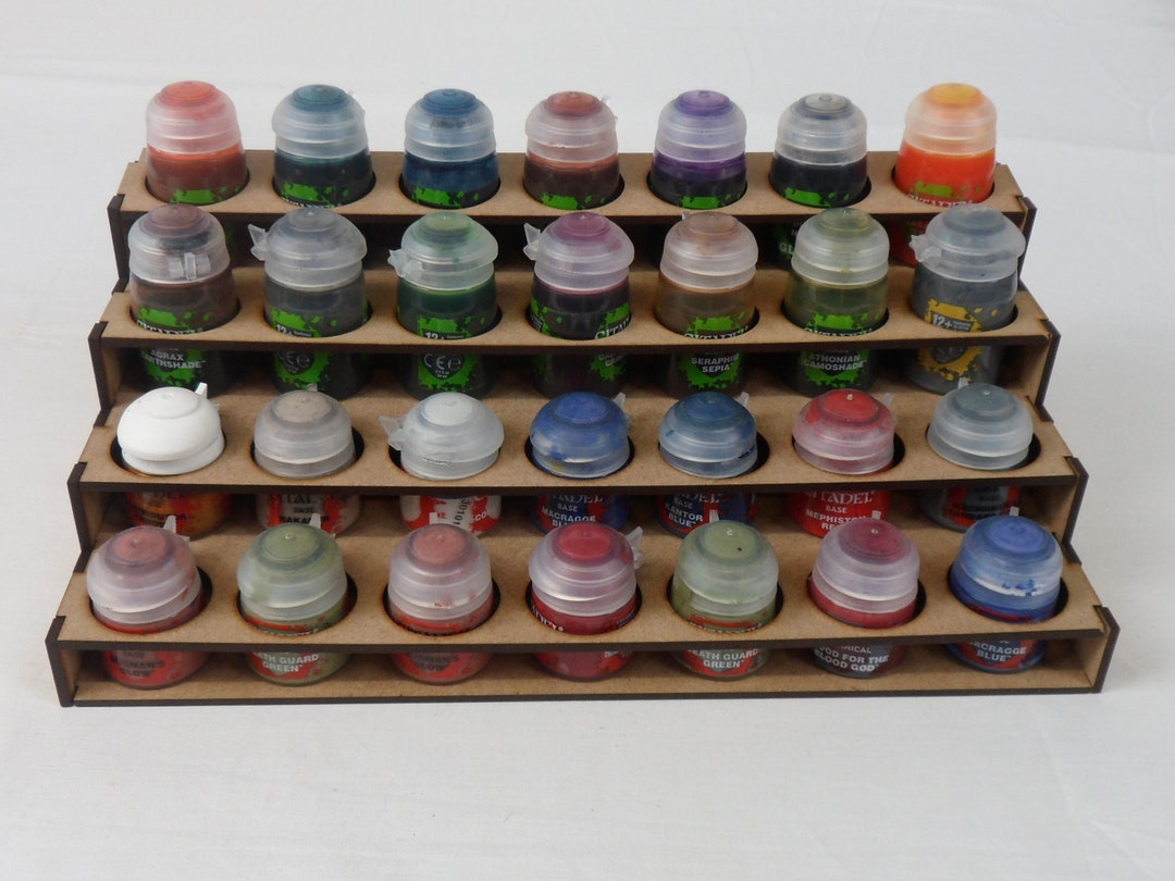 Paint Stand for 28 Citadel Gamesworkshop Paints - 4 Tiered Desk Stand ...