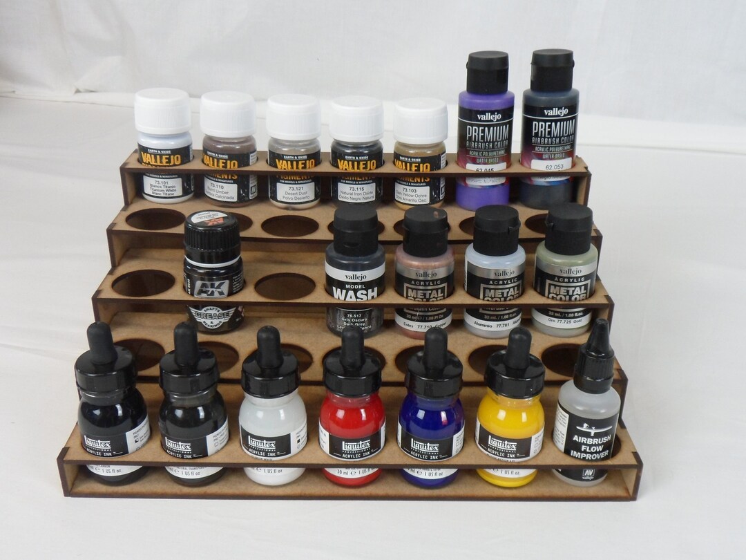 Paint Stand for 35 Vallejo Wash, Pigments, Liquitex Inks, and AK 36mm ...