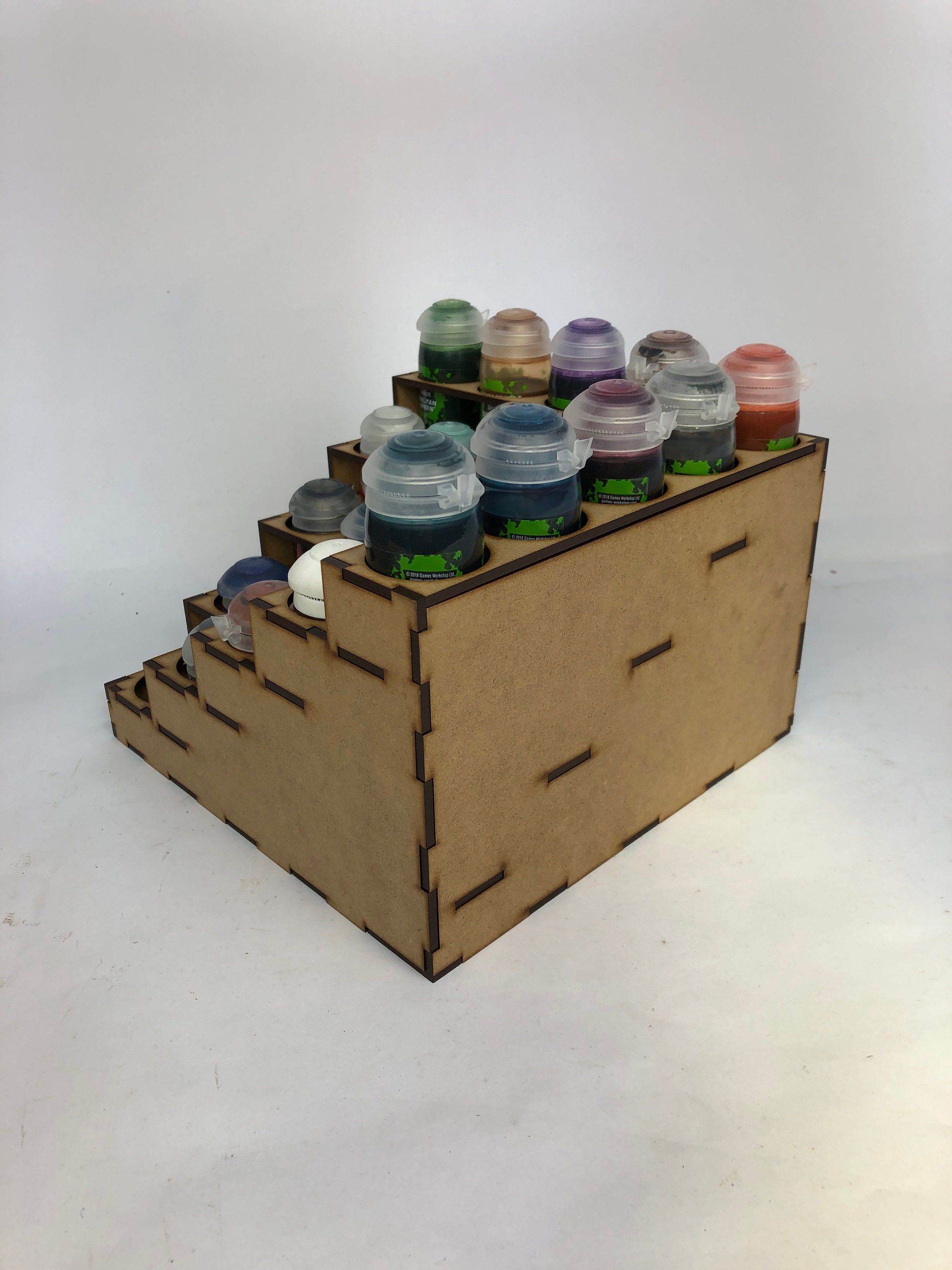Corner Paint Stand for 25 Citadel Gamesworkshop Paints - 5 Tiered Desk ...