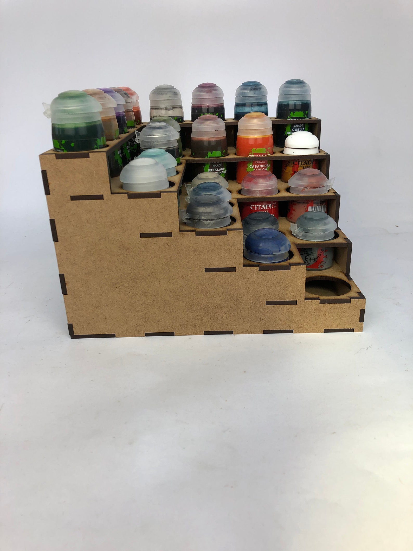 Corner Paint Stand for 25 Citadel Gamesworkshop Paints - 5 Tiered Desk ...