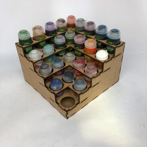 Corner Paint Stand for 25 Citadel Gamesworkshop Paints - 5 Tiered Desk ...