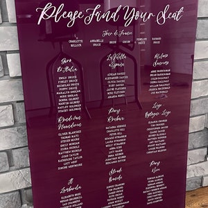Acrylic Wedding & Event Table Plan - Table Seating Plan - Acrylic Table ...