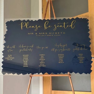 Acrylic Wedding & Event Table Plan - Table Seating Plan - Acrylic Table ...