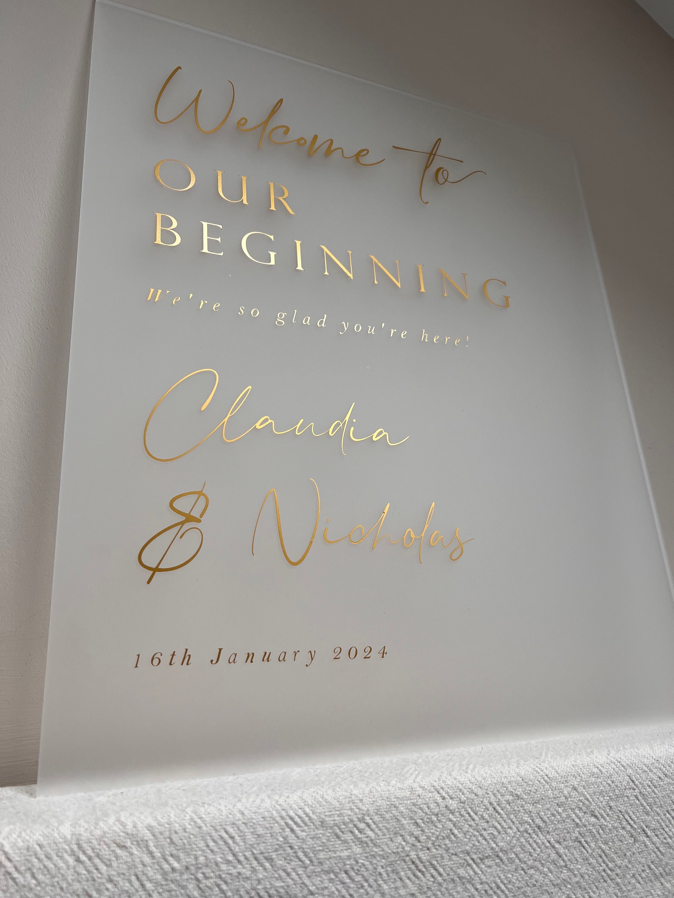 Frosted Welcome Sign Wedding Signs Acrylic Wedding Sign Welcome Sign - Etsy