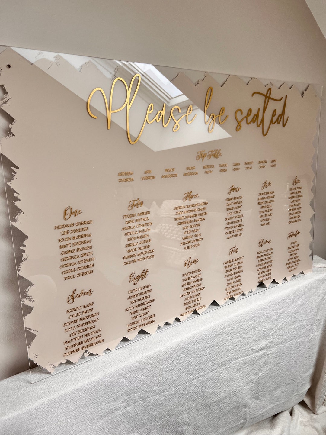 Acrylic Wedding & Event Table Plan - Table Seating Plan - Acrylic Table ...