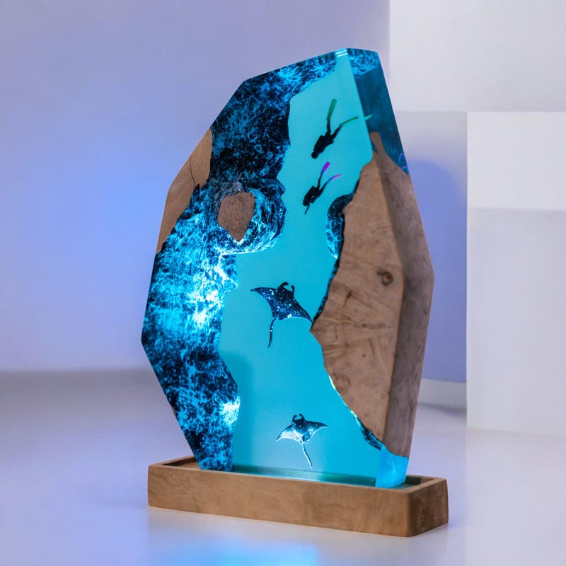 Resin Ocean Lamp Diver - Etsy