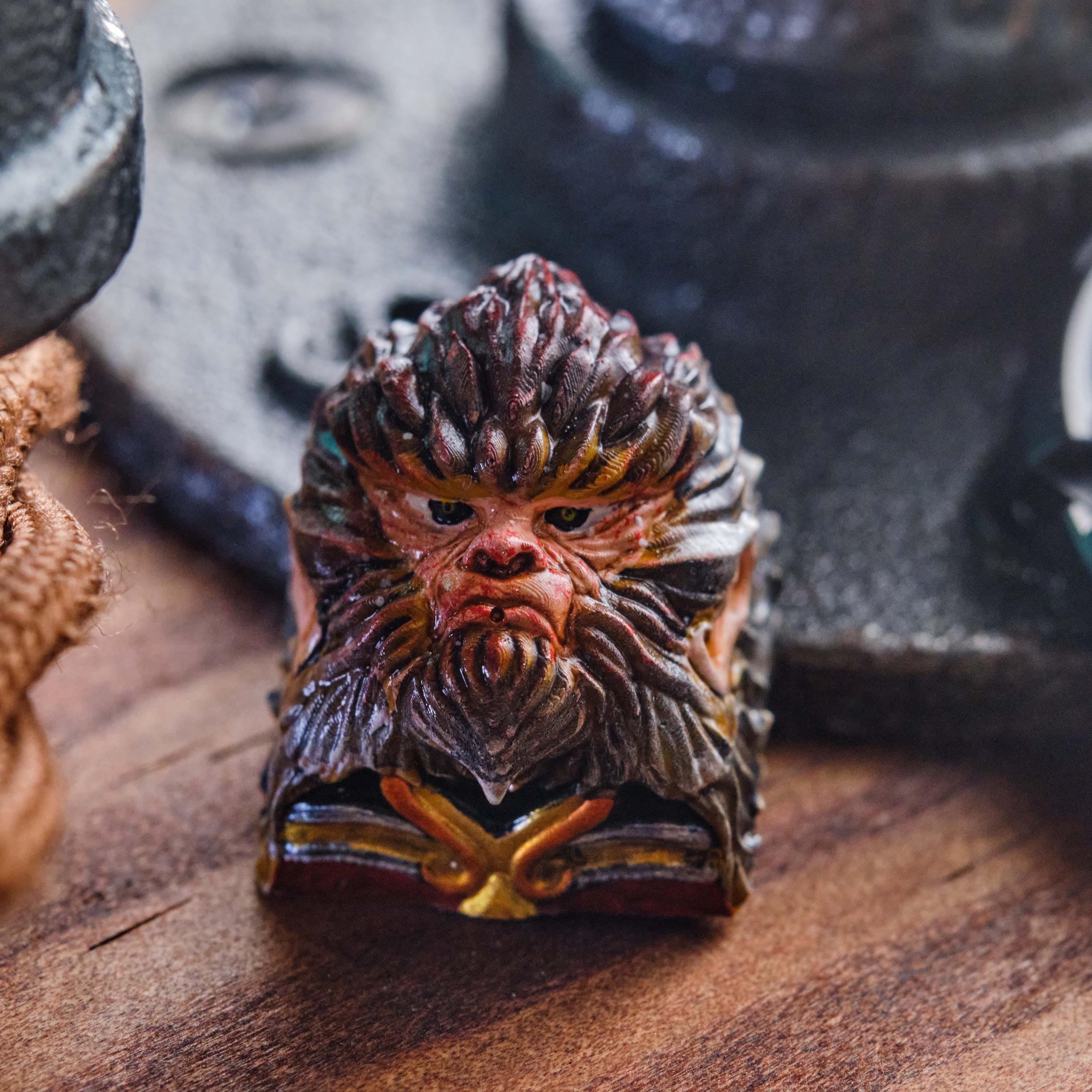 Wu.kong Black My.th Artisan Keycaps , Brown Game Keycaps Set, Monkey ...