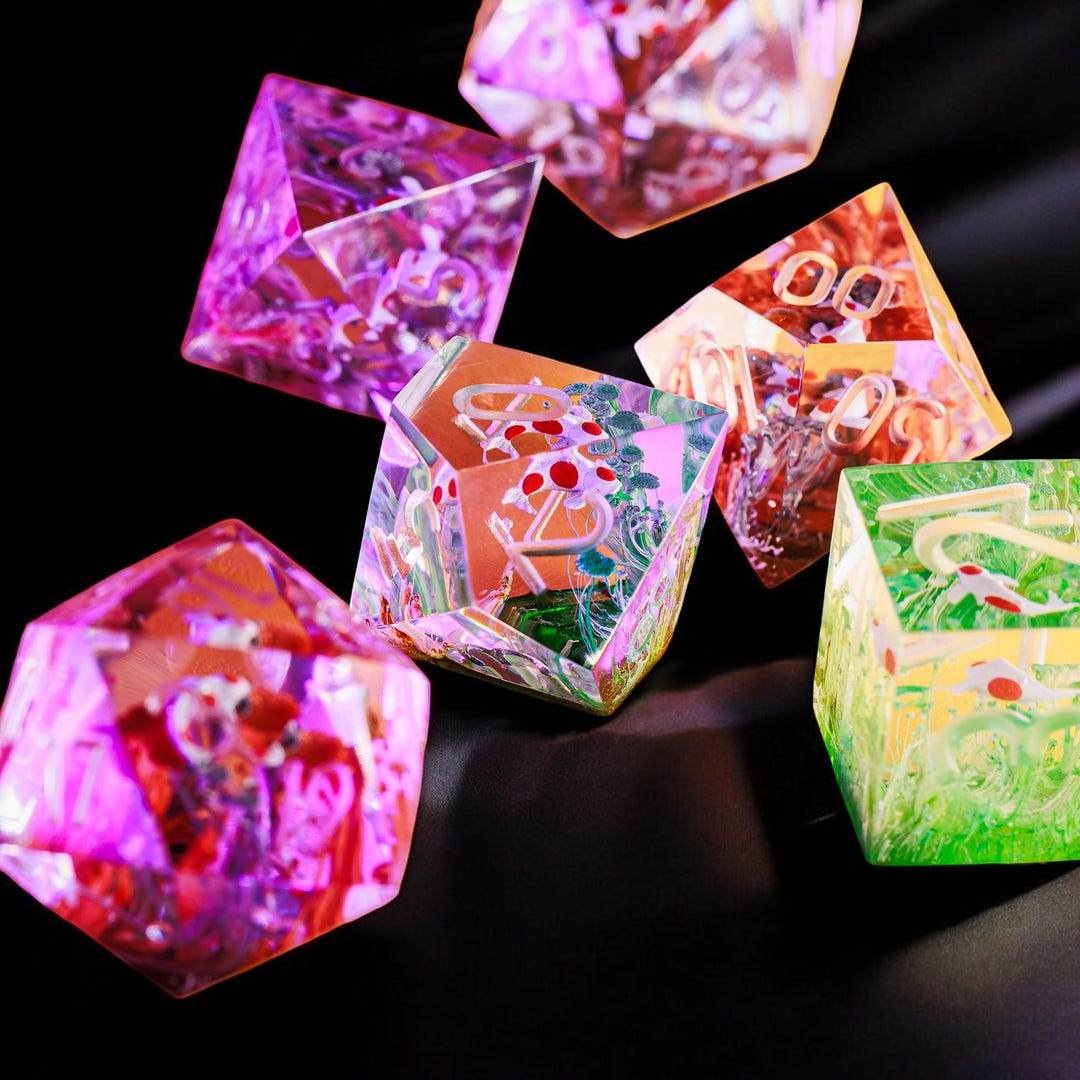 Custom Artisan Dice, Koi Fish Dice, Dice Set Anime, Dice Box Custom ...