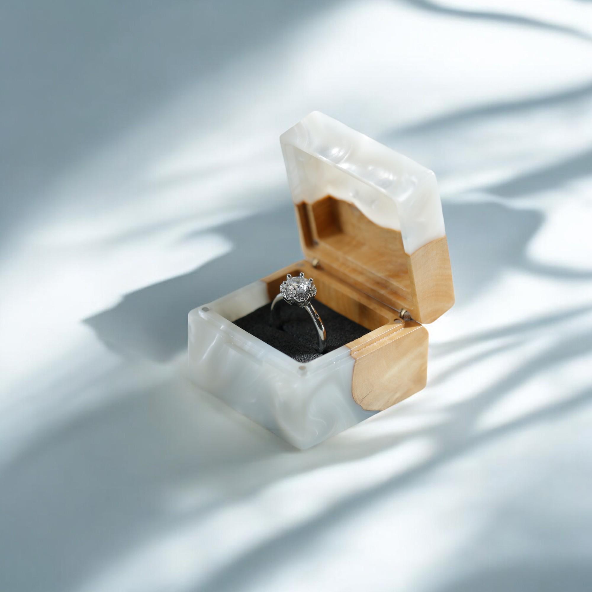 Handmade Wooden Resin Ring Box: Engagement Ring Proposal - Etsy UK