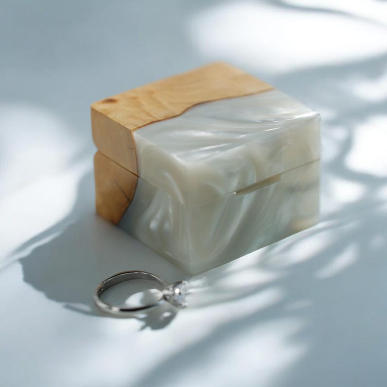Handmade Wooden Resin Ring Box: Engagement Ring Proposal - Etsy UK