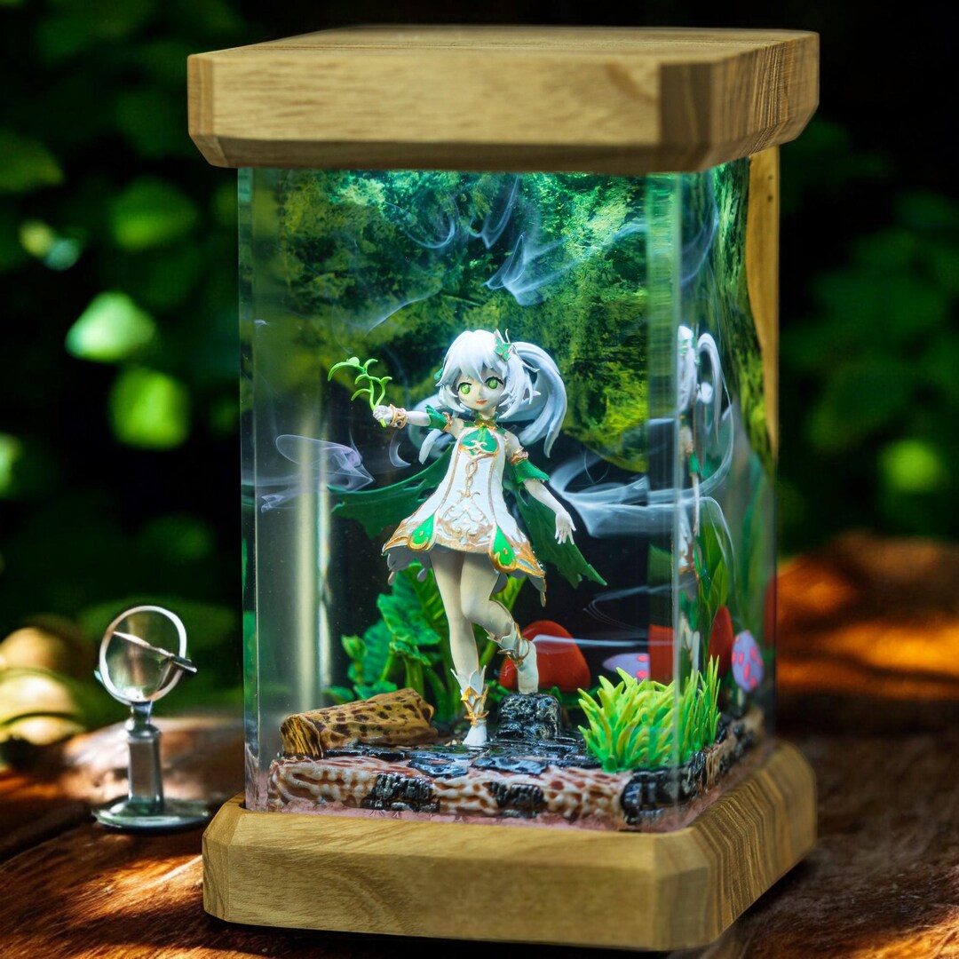 Lamp Custom Resin, Handmade Zelda Gift, Resin Table Lamp, Fantasy Night ...