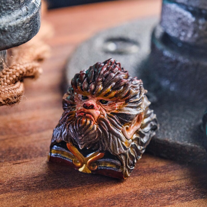 Wu.kong Black My.th Artisan Keycaps , Brown Game Keycaps Set, Monkey ...