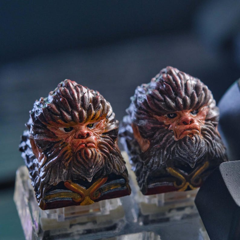 Wu.kong Black My.th Artisan Keycaps , Brown Game Keycaps Set, Monkey ...