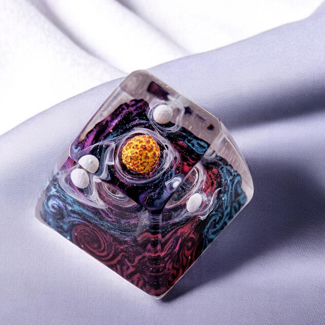 Keycap Galaxy Planet of Fire Artisan, Custom Artisan Keycap, Keycaps ...