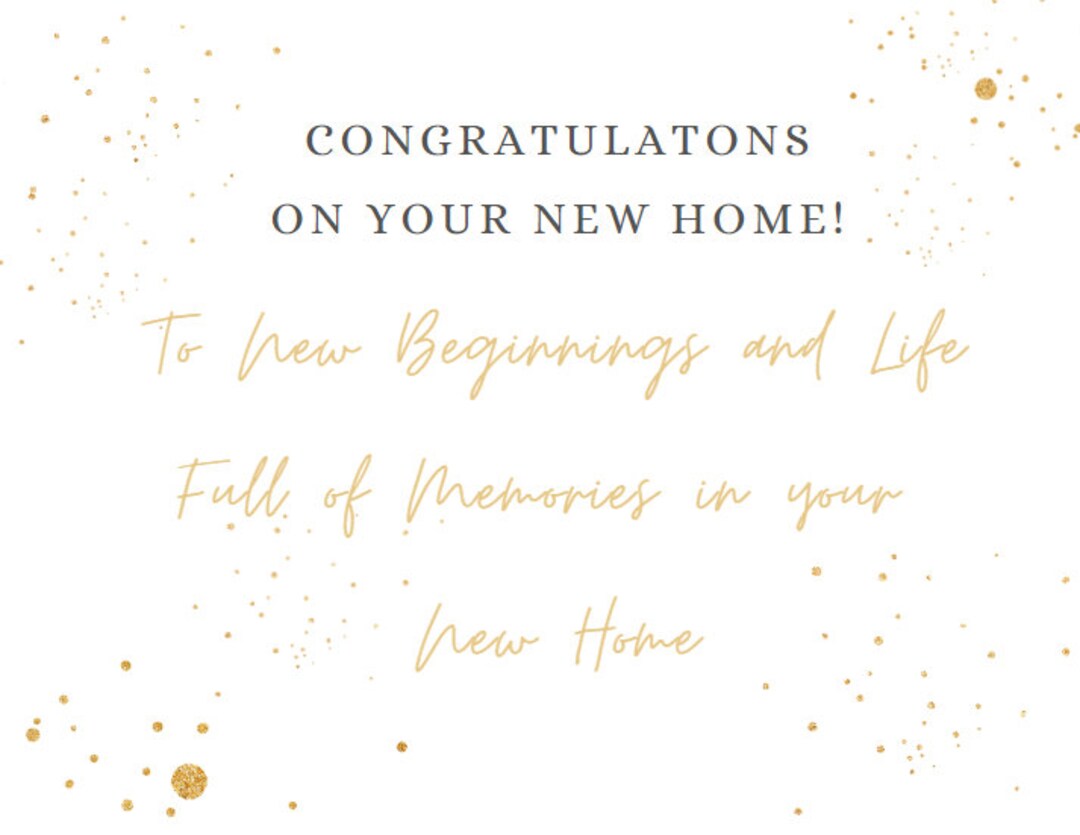 Congratulations on Your New Home Sign Instant Digital Printable PDF ...