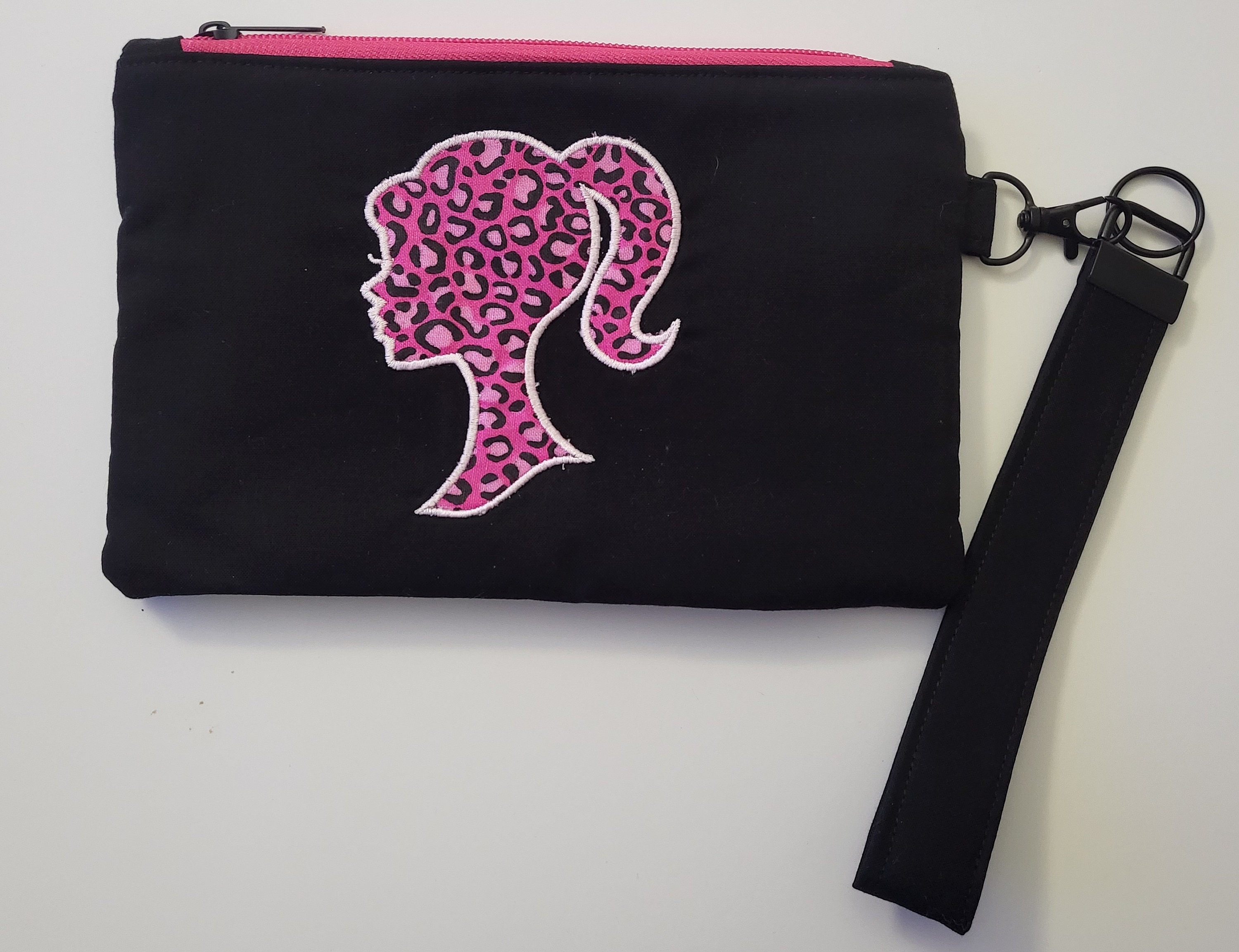 Barbie Silhouette Doll Pink Black Camouflage Pouch Purse With ...