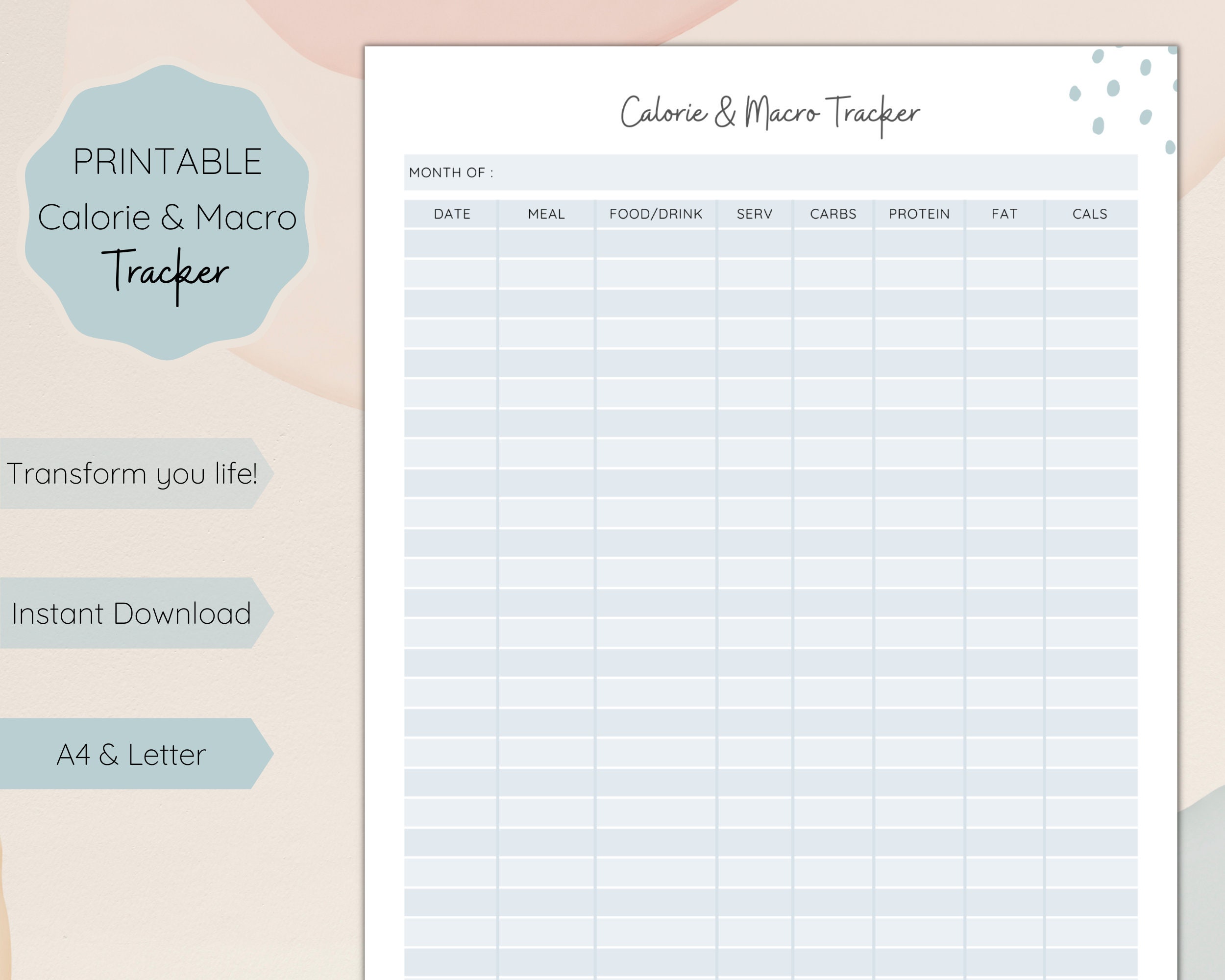 Digital Drawing & Illustration Macro Tracker Journal Printable Digital ...