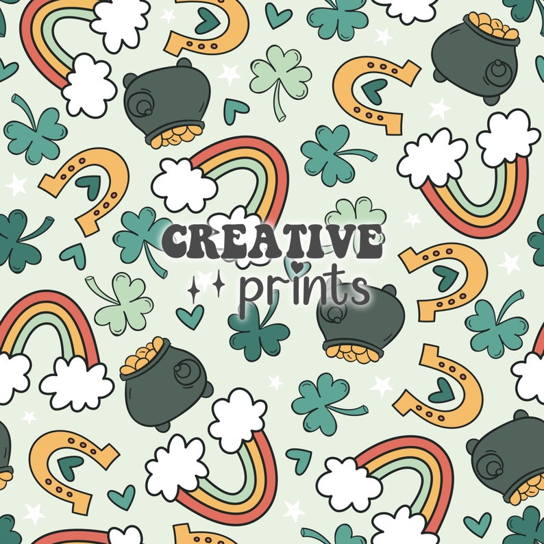 Rainbow St Patricks Day Seamless Pattern St Paddys Seamless - Etsy