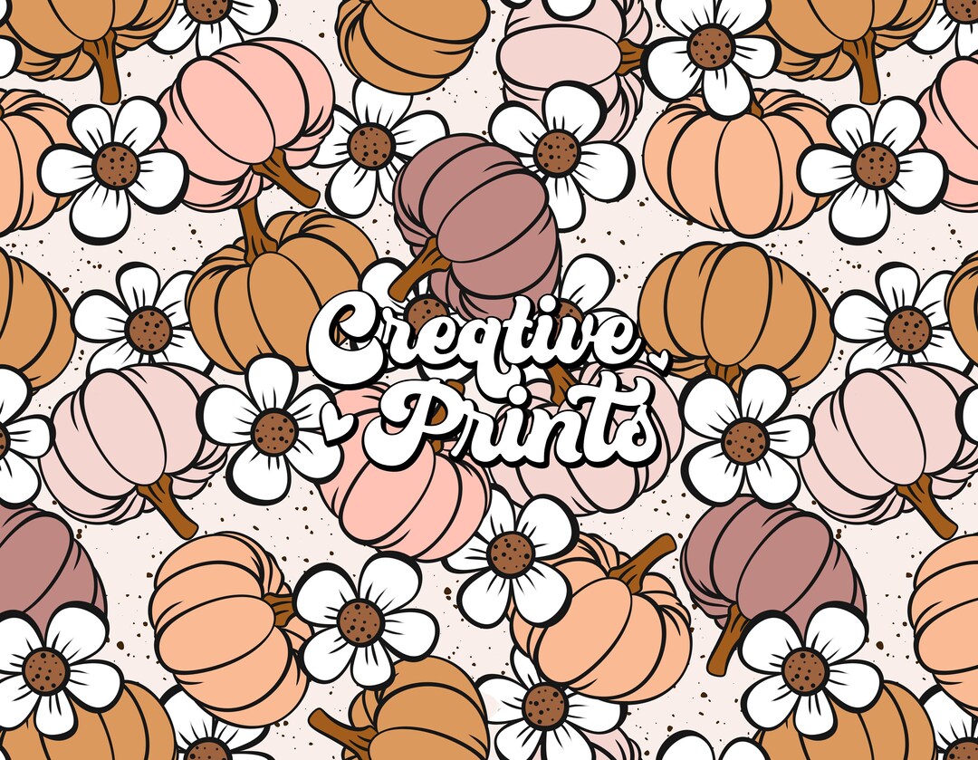 Floral Pumpkins Seamless Pattern, Boho Seamless Files, Fall Seamless ...