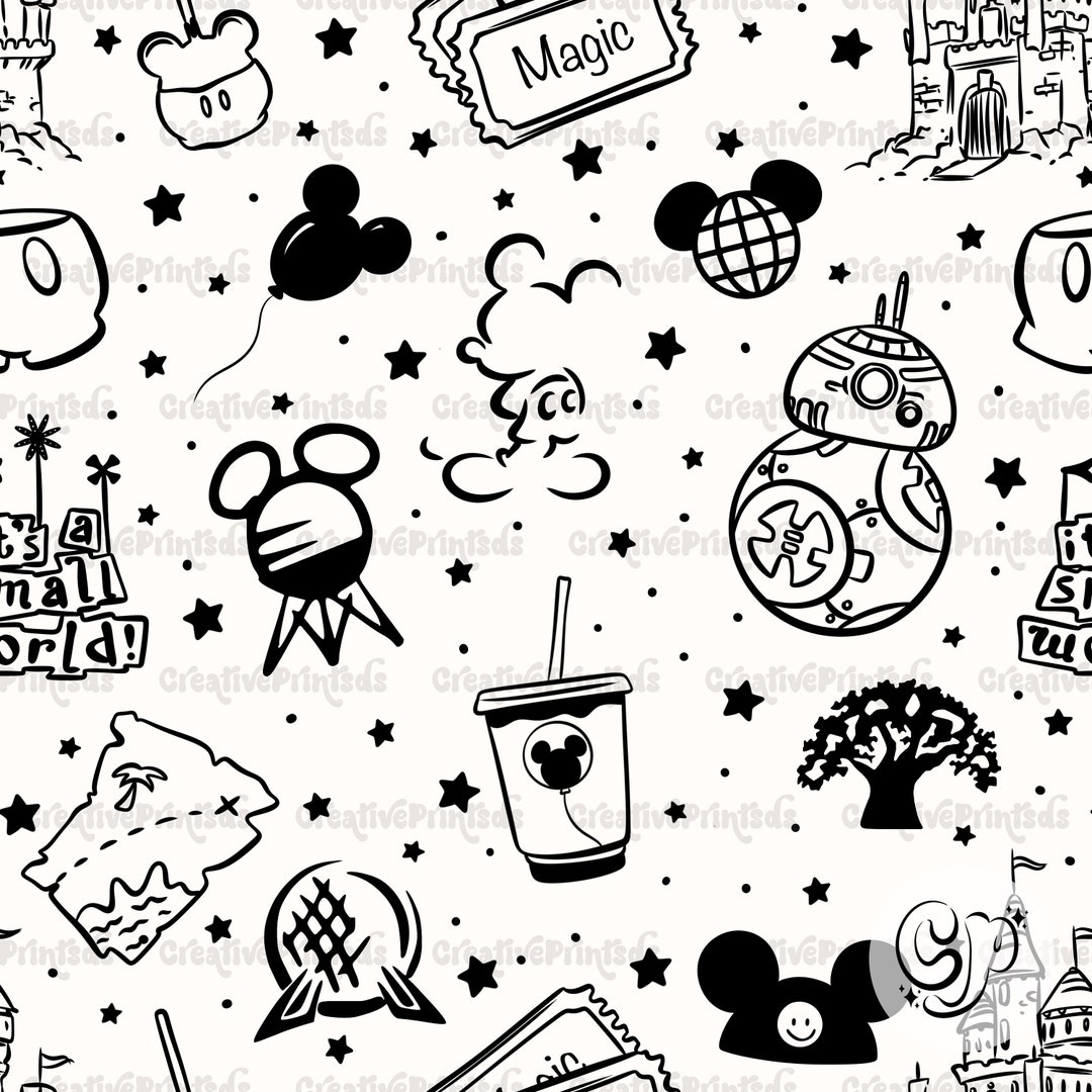 Magical Mouse World Seamless Pattern, Seamless Repeat Pattern for Fabric Sublimation, Seamless ...