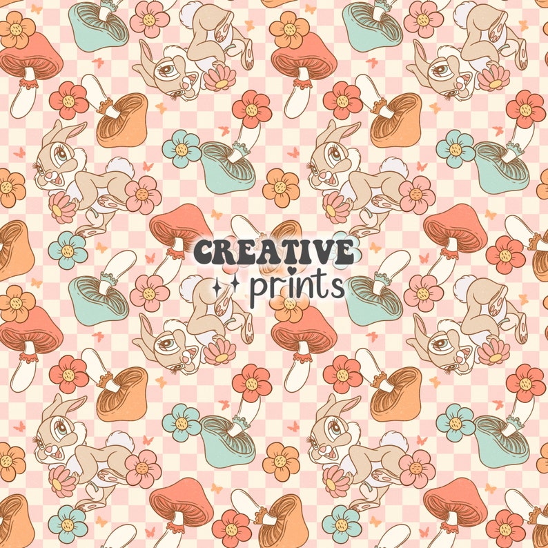 Spring Floral Bunny Seamless Pattern, Easter Cute Rabbit Seamless File ...