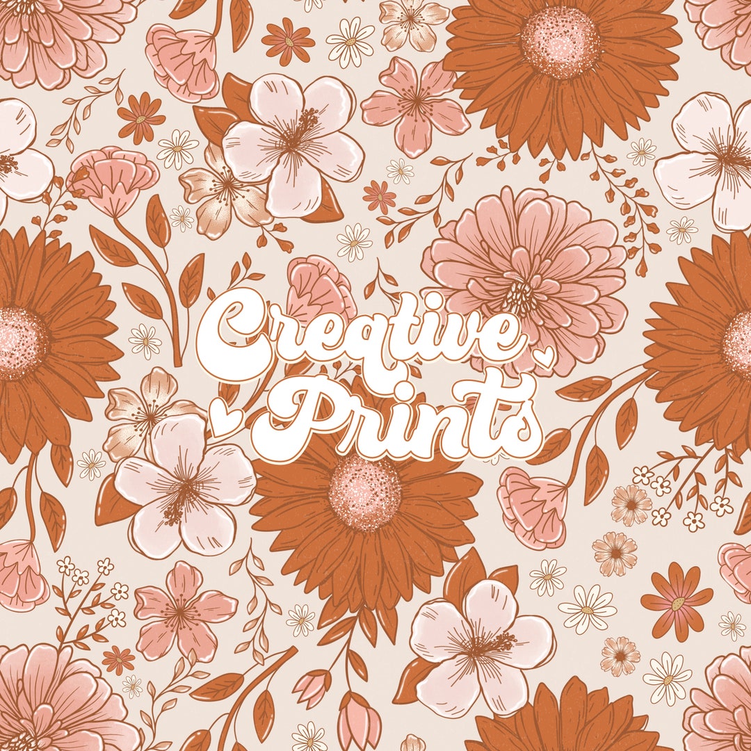 Neutral Floral Seamless Repeat Pattern, Boho Floral Seamless File for ...