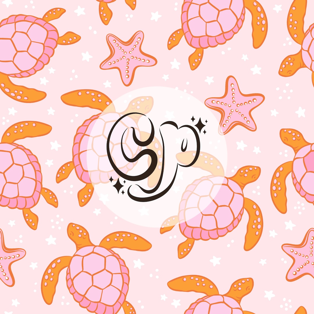 Pink Sea Turtles Seamless File, Summer Seamless Pattern for Fabrics ...