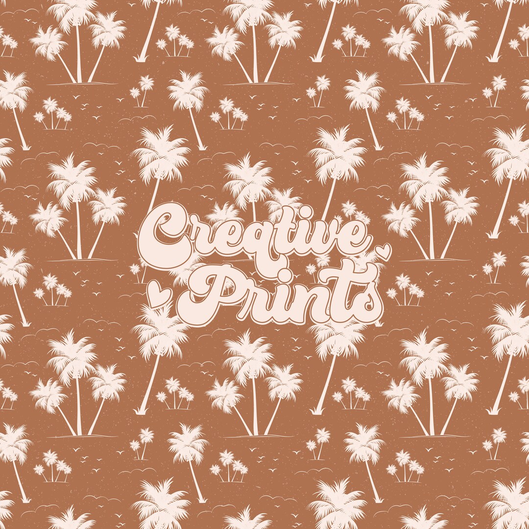 Boho Palm Tree Beach Seamless Pattern, Summer Seamless File Commercial ...