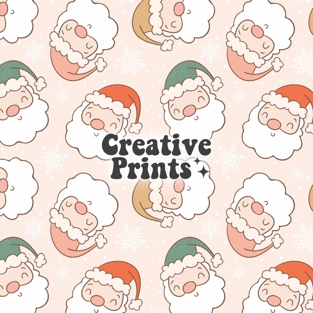 Cute Santa Seamless Pattern, Christmas Seamless File, Santa Claus ...