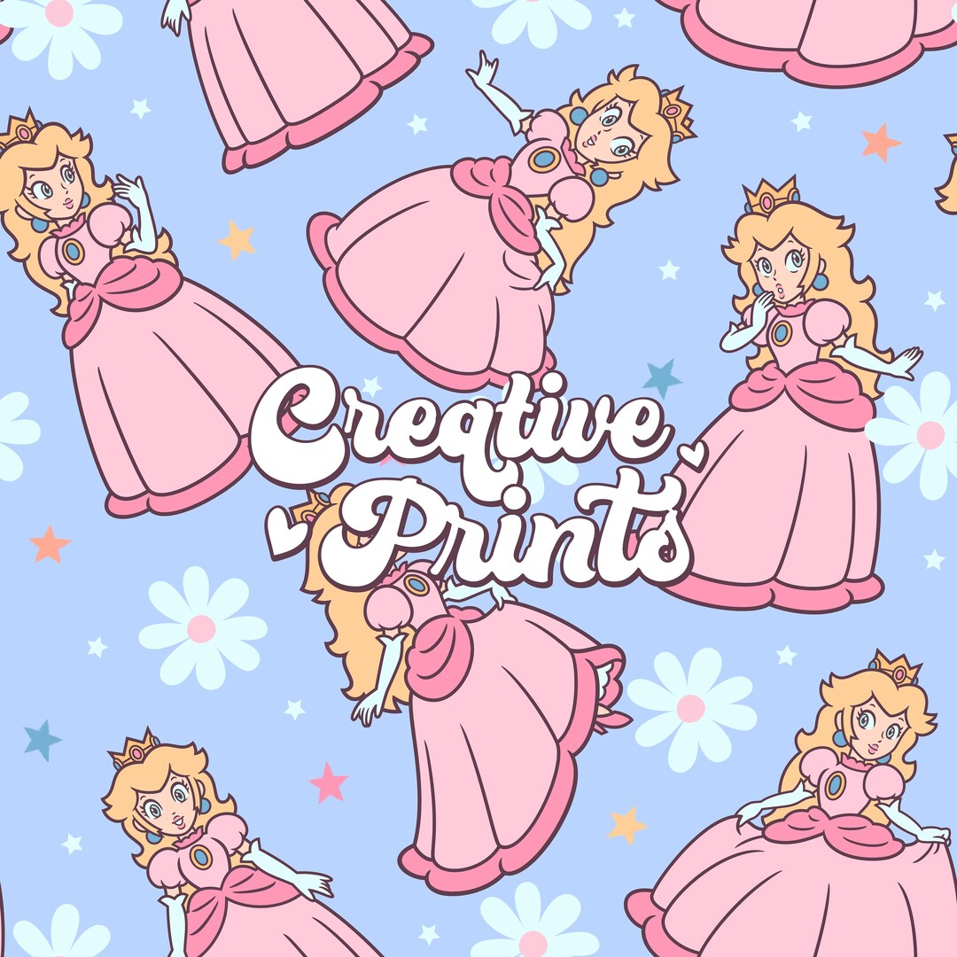 Princess Seamless Pattern, Peach Seamless File, Seamless Repeat Pattern ...