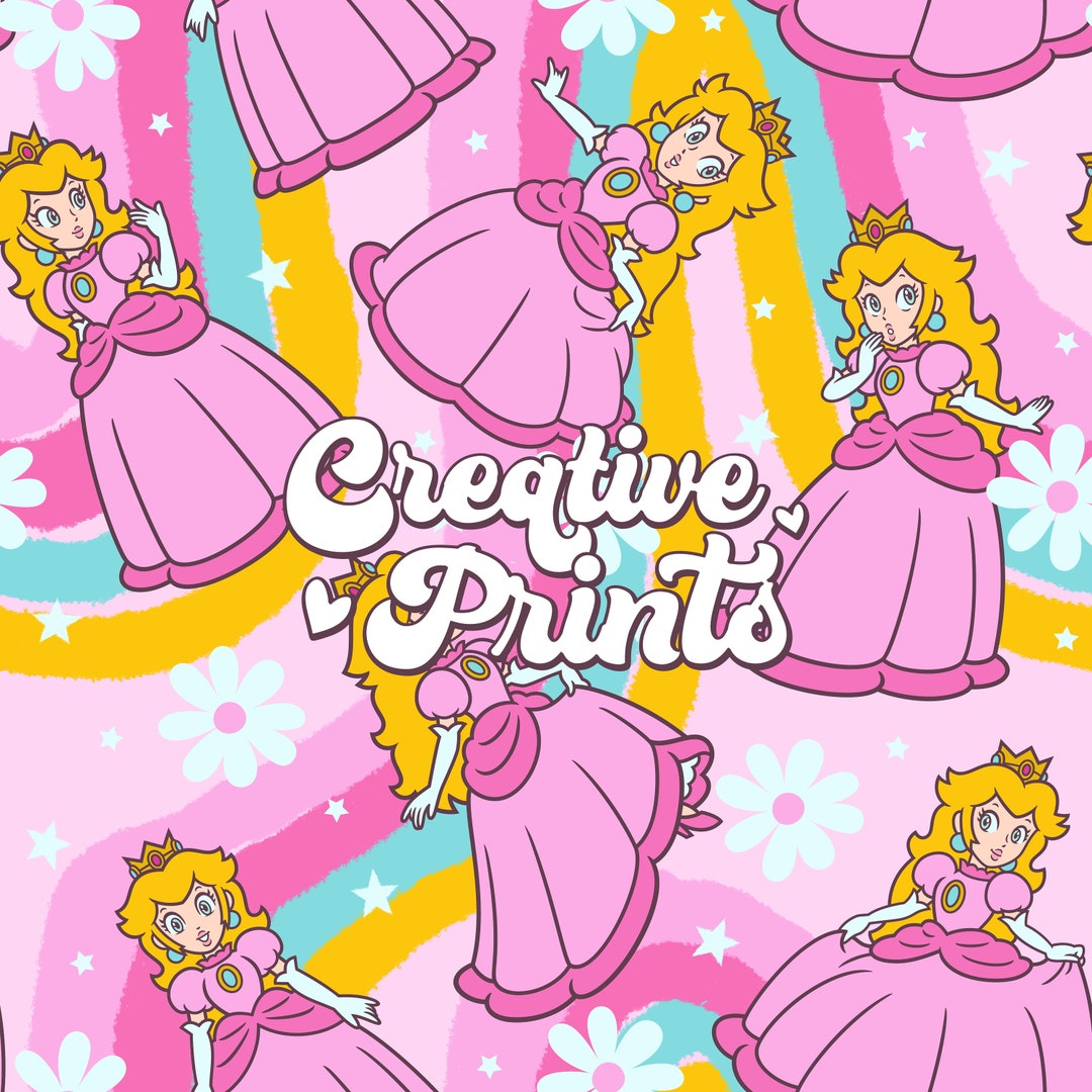 Princess Seamless Pattern, Peach Seamless File, Seamless Repeat Pattern ...