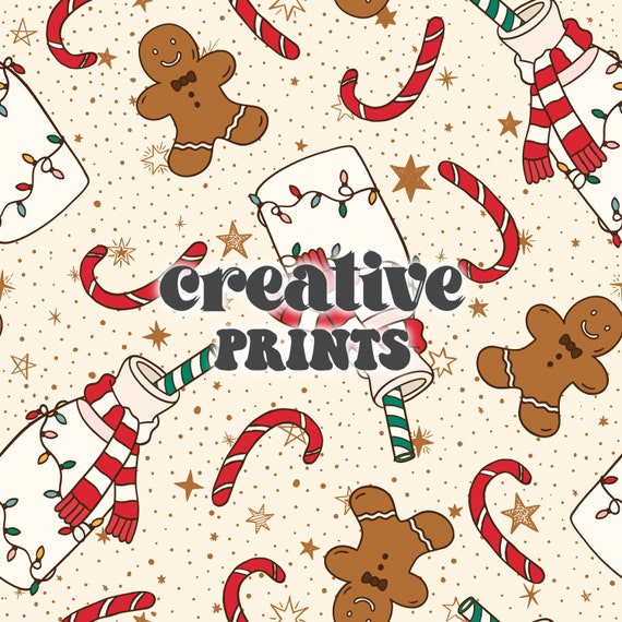 Christmas Cookies and Milk Seamless Pattern Cookies for - Etsy