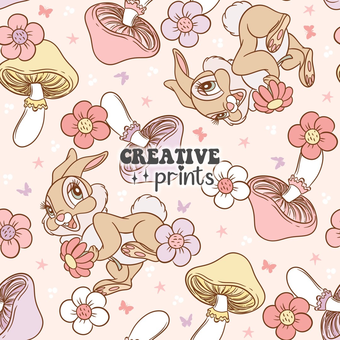 Spring Floral Bunny Seamless Pattern, Easter Cute Rabbit Seamless File ...