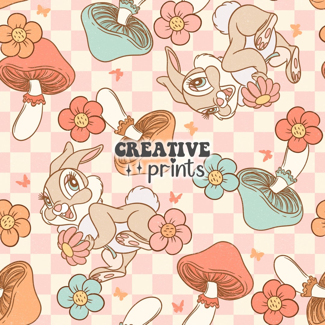 Spring Floral Bunny Seamless Pattern, Easter Cute Rabbit Seamless File ...