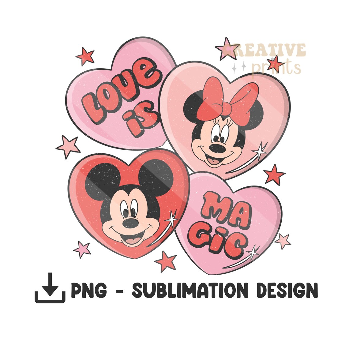 Love is Magic Sublimation Design Png Mouse Valentines Day - Etsy