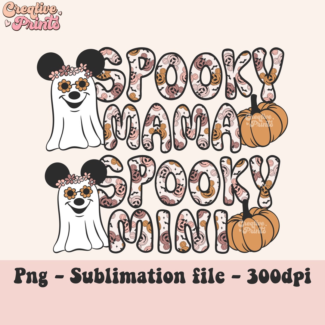 Spooky Mommy and Me Png, Mouse Ghost Halloween Png, Spooky Mama Png ...
