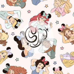 Mouse Princesses Seamless Pattern, Magical Seamless File for Fabric ...