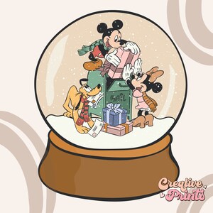 Mouse and Friends Snow Globe PNG, Christmas Png, Magical Christmas ...