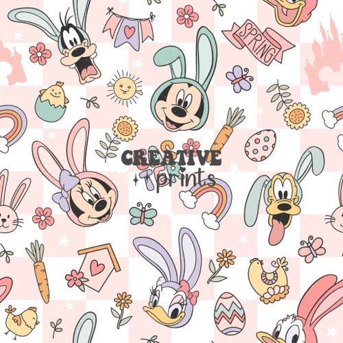 Boho Mouse and Friends Easter Seamless Pattern Easter - Etsy