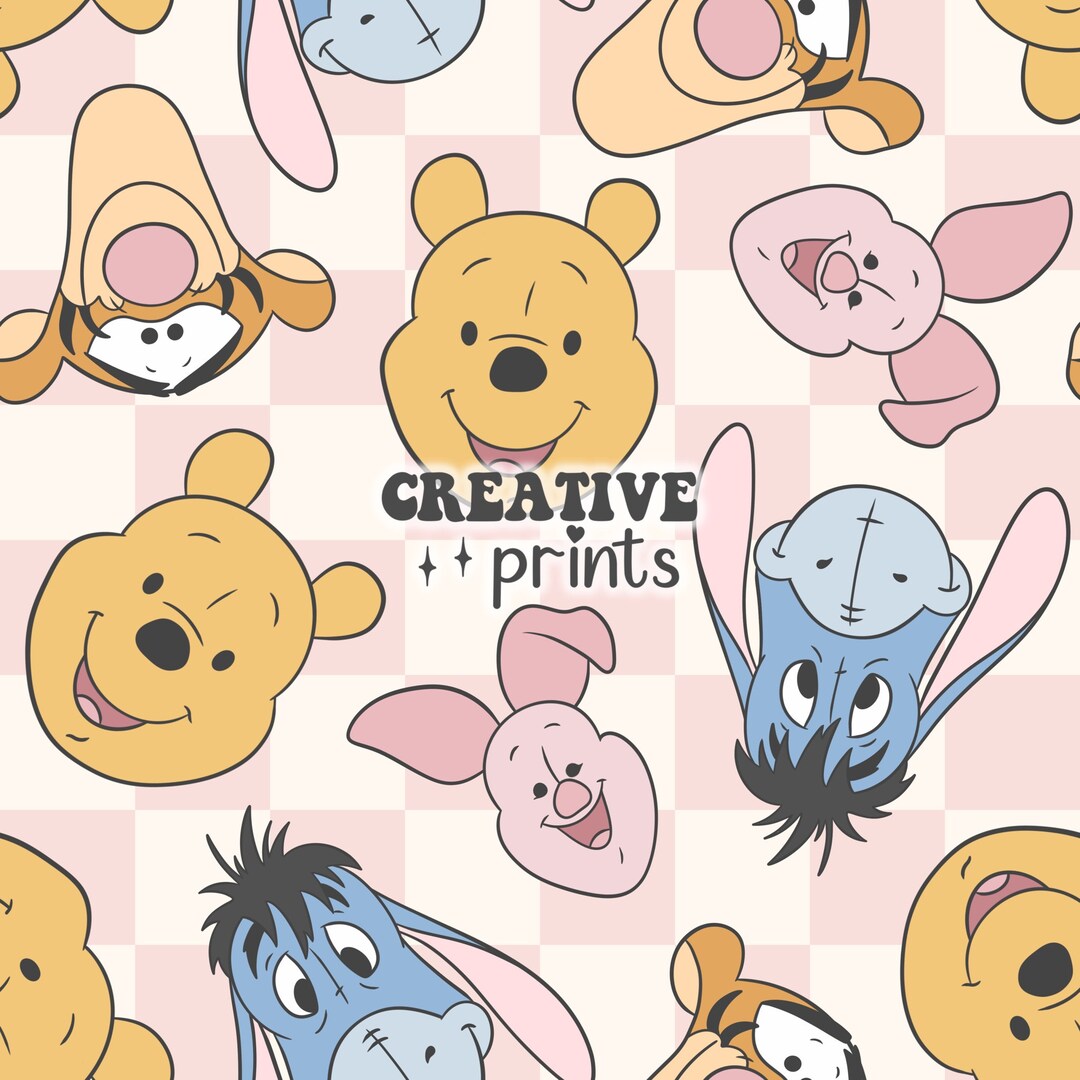 Winnie Spring Seamless Pattern, Pooh Seamless File for Fabric Sublimation, Digital Download - Etsy