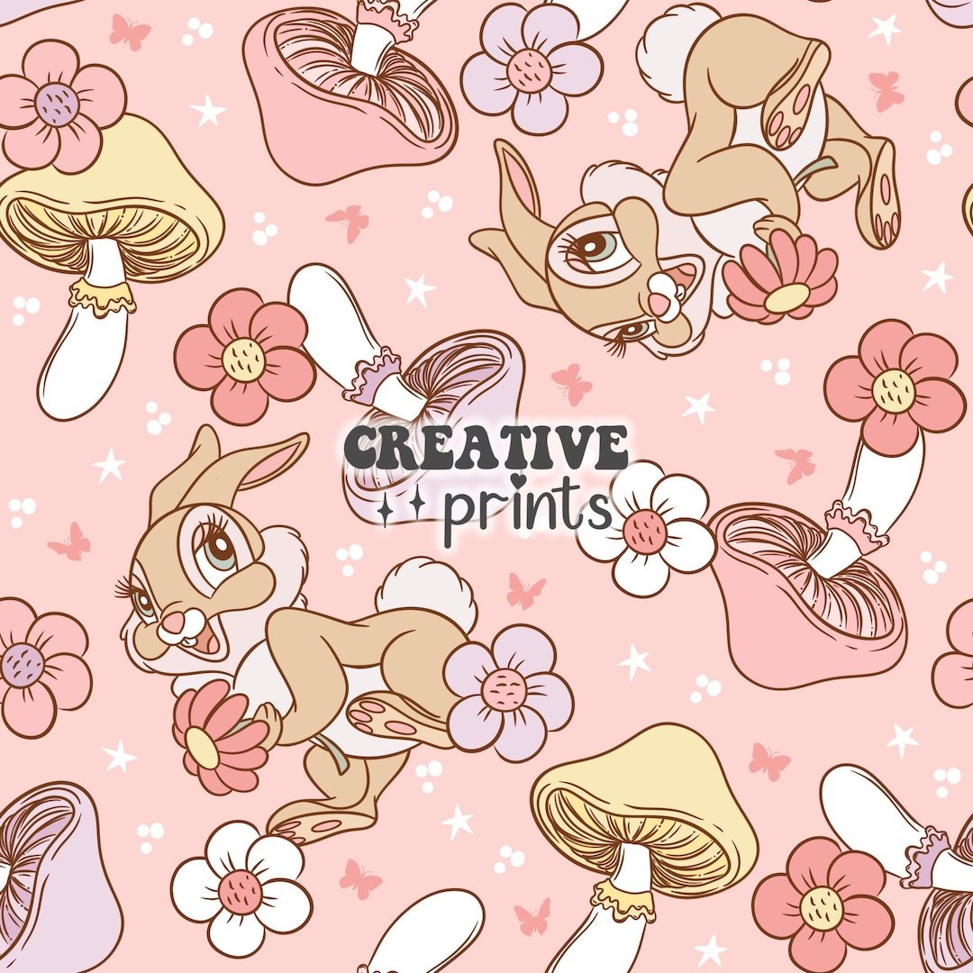 Spring Floral Bunny Seamless Pattern, Easter Cute Rabbit Seamless File ...