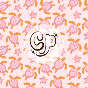 Pink Sea Turtles Seamless File, Summer Seamless Pattern for Fabrics ...
