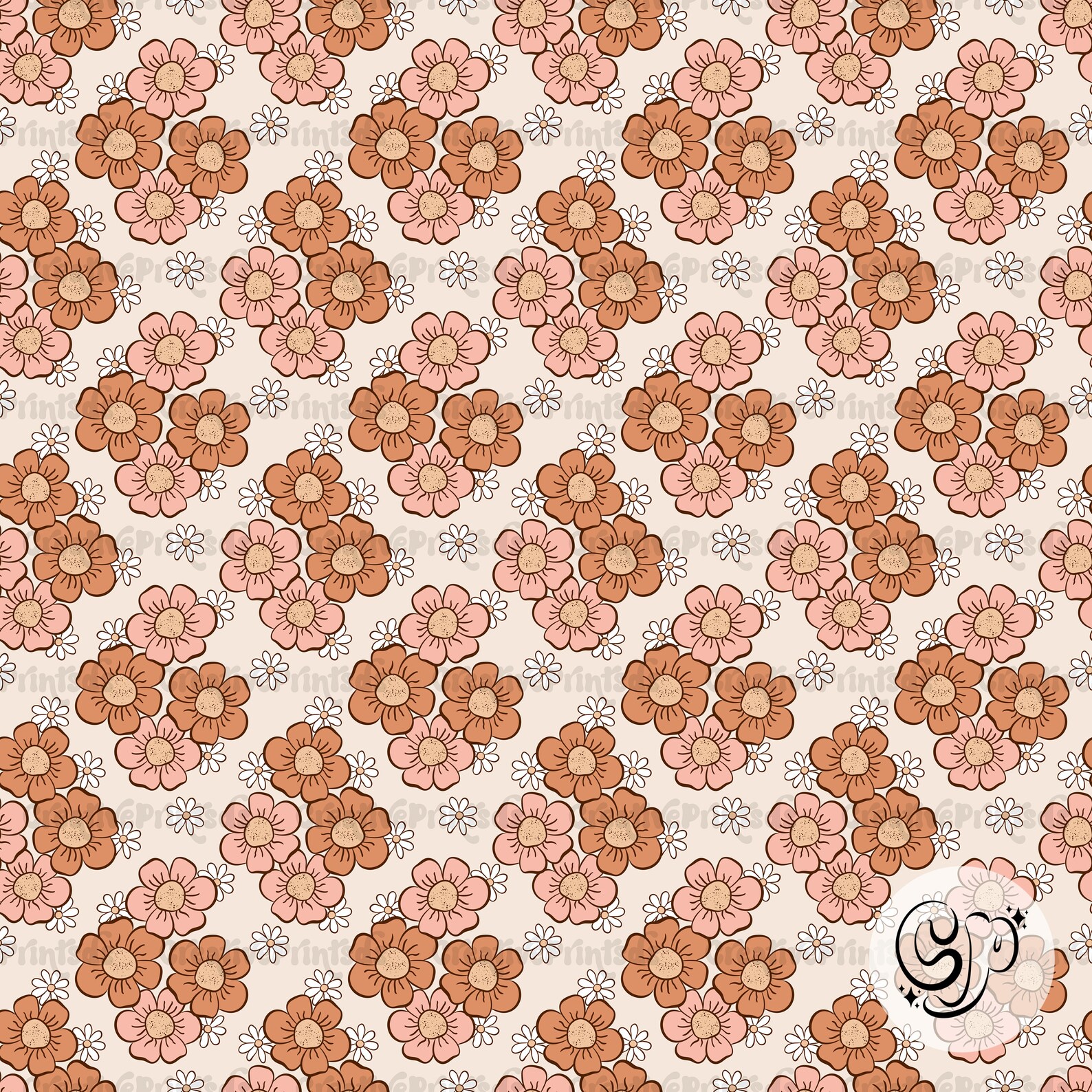 Fall Floral Seamless Repeat Pattern, Boho Floral Seamless File for ...