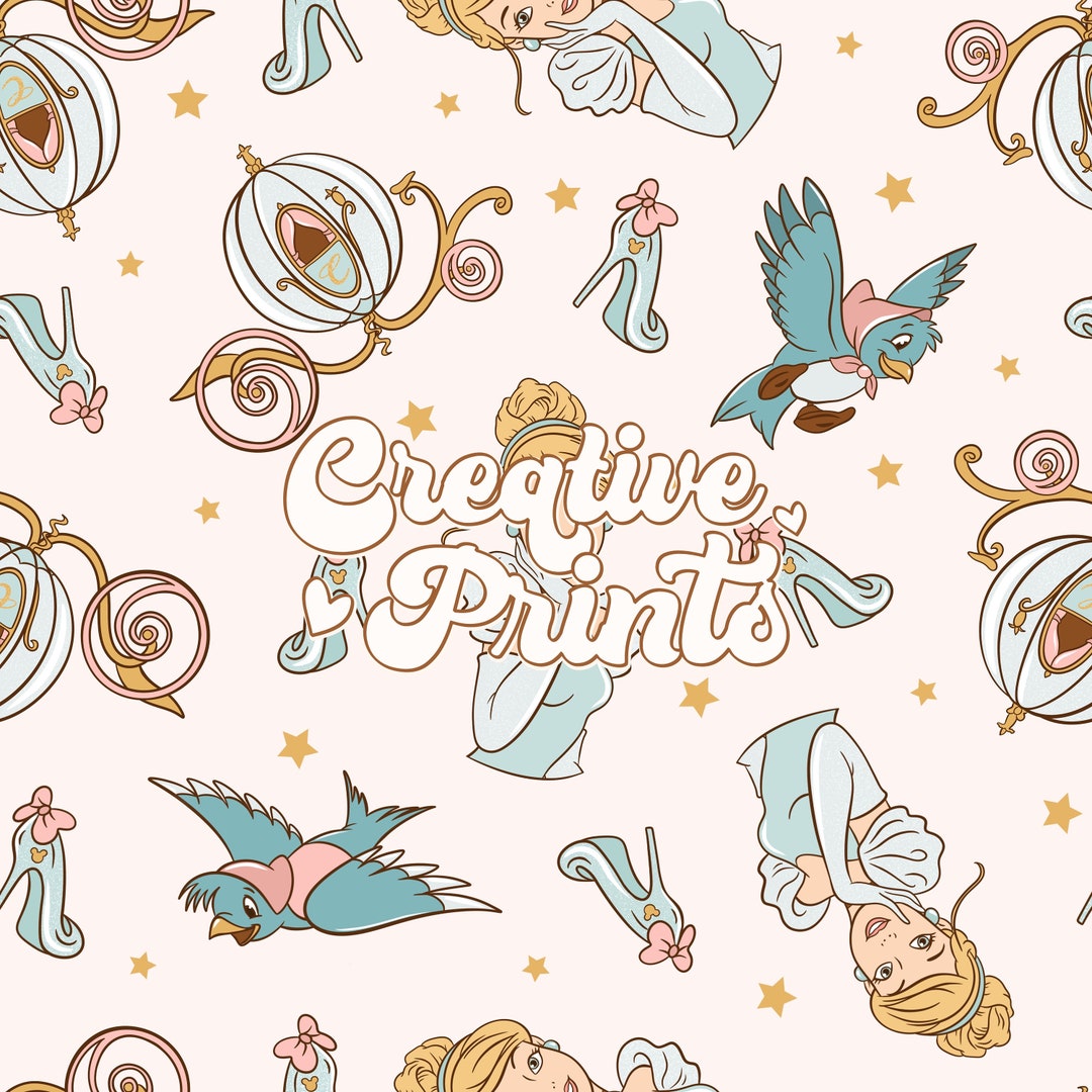 Princess Seamless Pattern, Magical Seamless File for Fabrics, Digital ...