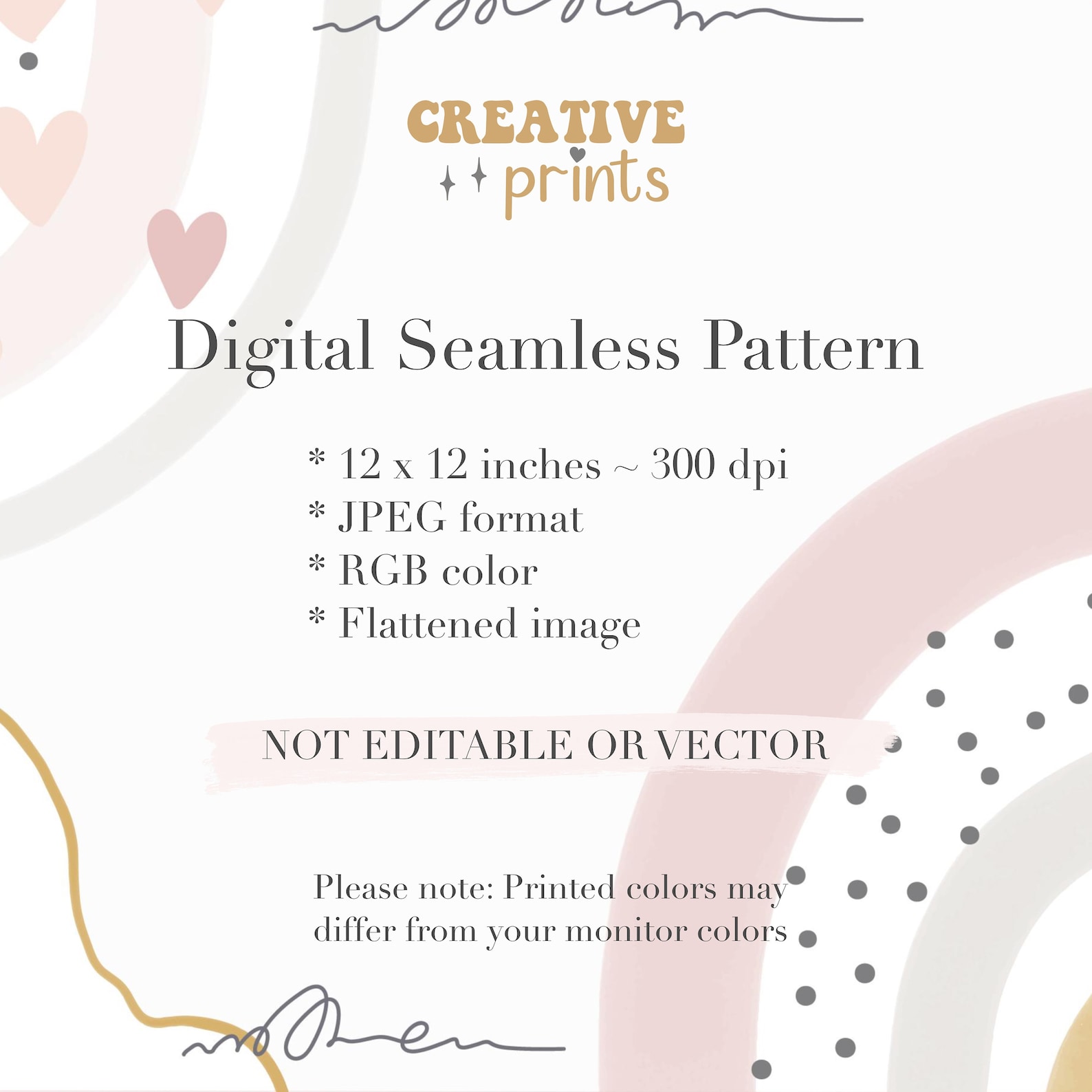Floral Stripes Seamless Repeat Pattern Boho Floral Seamless - Etsy