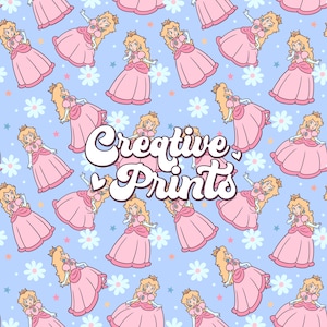 Princess Seamless Pattern, Peach Seamless File, Seamless Repeat Pattern ...