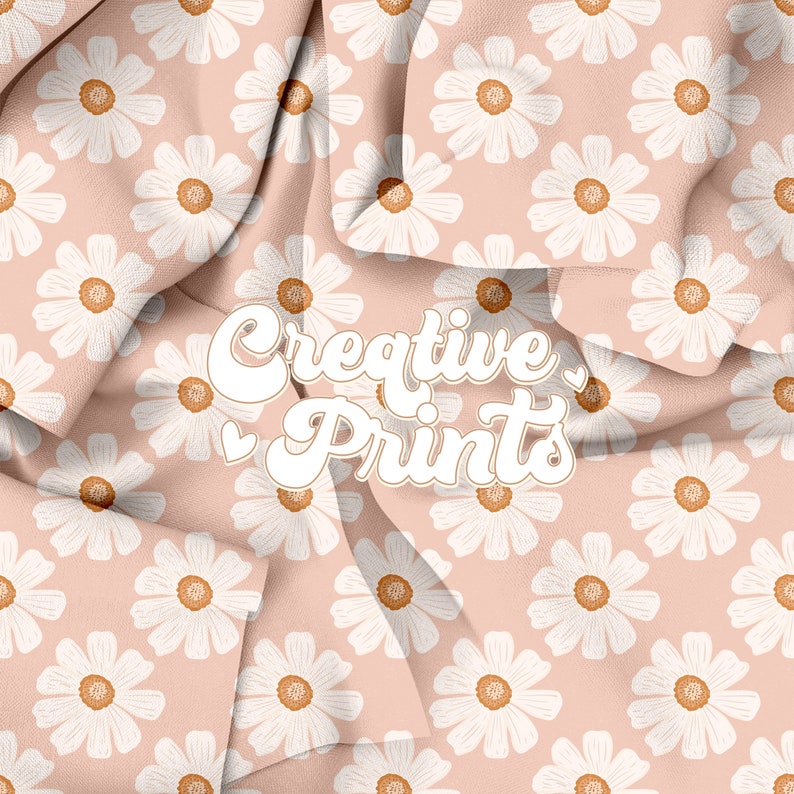 Boho Neutral Floral Seamless Pattern, Chamomile Floral Seamless File ...