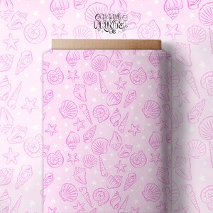 Pink Summer Seashells Seamless File, Summer Seamless Pattern for ...
